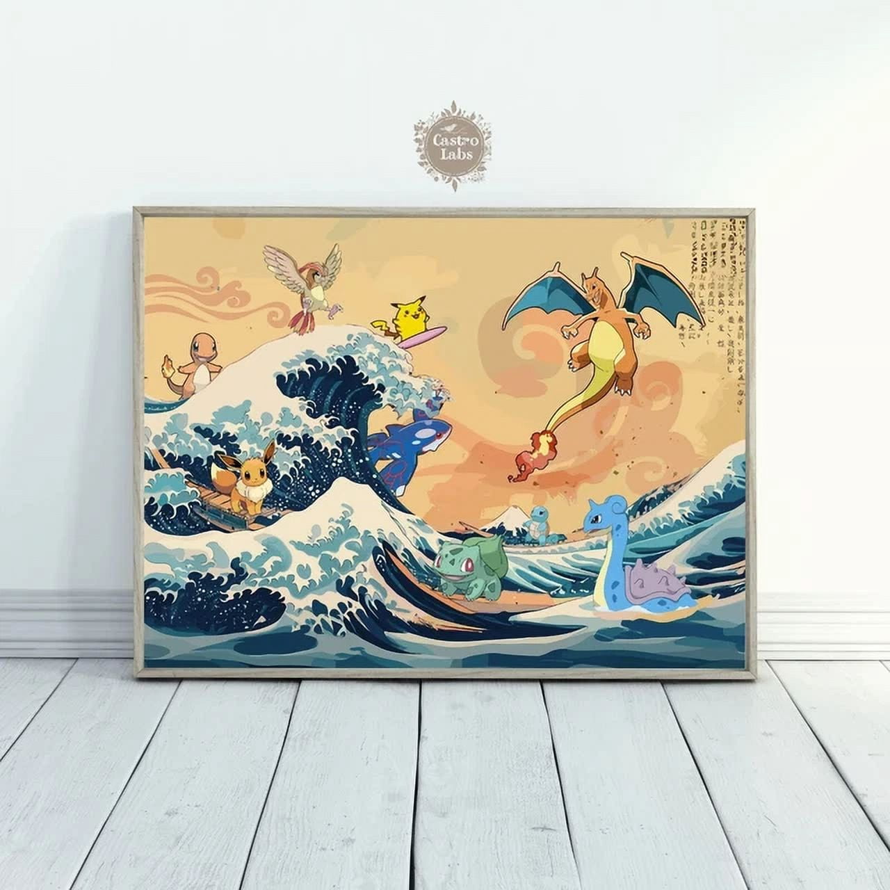 Kna Prints - Pokemons On The Great Wave Off Kanagawa - Japanese Style ...