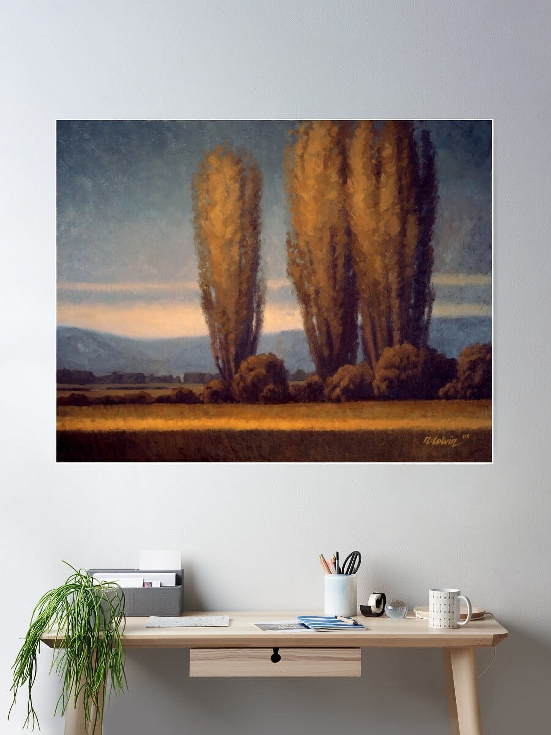 Kna Prints - Poplars At Dusk Poster Wall Art, Modern Wall Decor For ...
