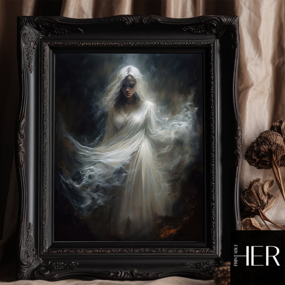 Kna Prints - Portrait Of Phantom Ghost Woman Dark Academia Spooky ...