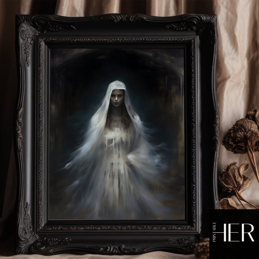 Kna Prints - Portrait Of Spirit Ghost Woman Dark Academia Spooky ...