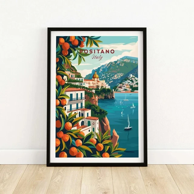 Kna Prints - Positano Poster Print Amalfi Coast Positano Wall Art Italy ...