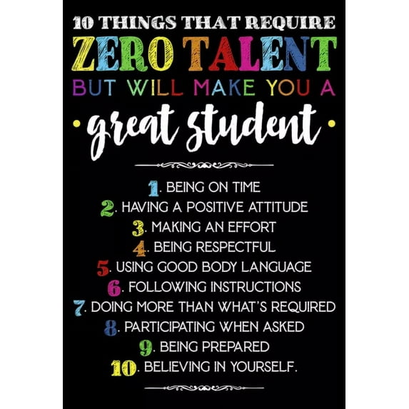 Kna Prints - Poster 10 Things That Require Zero Talent Back To School Classroom Management ...