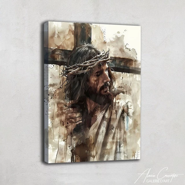 Kna Prints - Poster Abstract Christian Art Modern, Large Religious Wall Art , Jesus Paintin ...