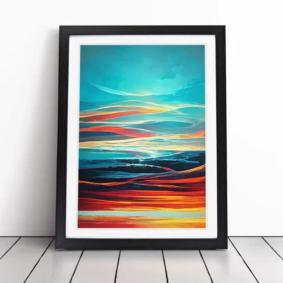Kna Prints - Poster Abstract Sunset No.5 Picture Poster Decor, UNFRAMED ...