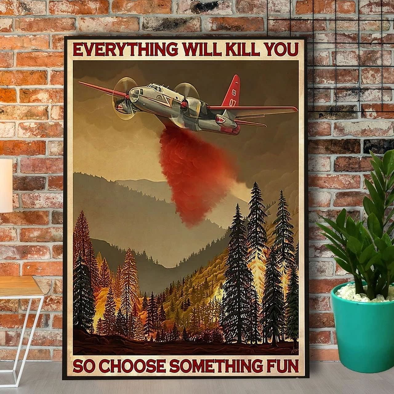 Kna Prints - Poster Airplane Putting Out Fire Choose Something Fun ...