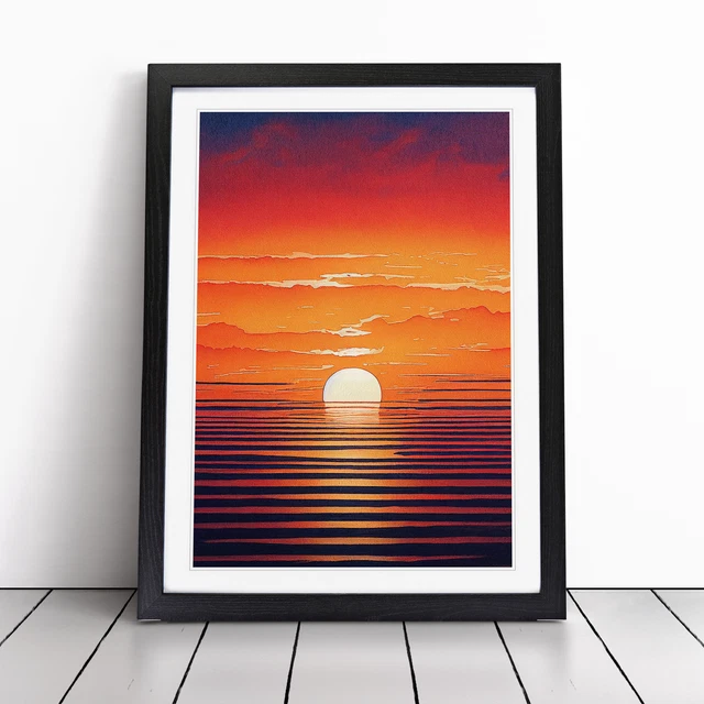 Kna Prints - Poster Artsy Ocean Sunset Picture Poster Decor Living Room ...