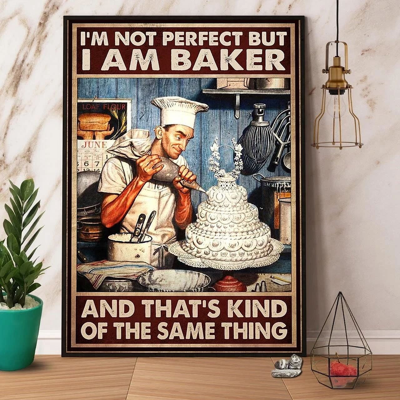 Kna Prints - Poster Baker I'M Not Perfect But I Am Baker Kitchen Paper ...