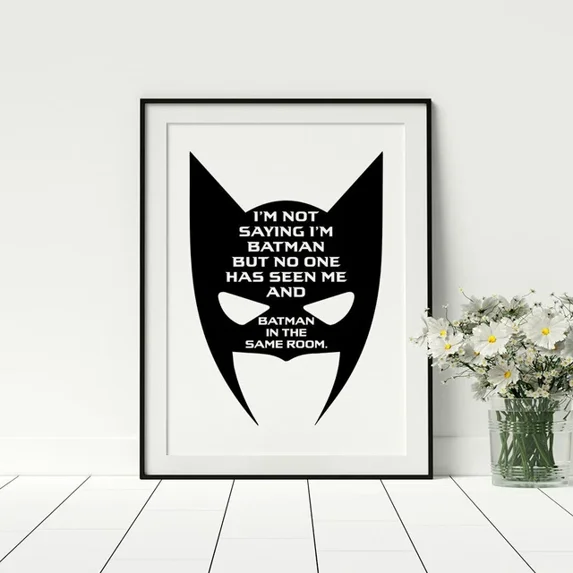 Kna Prints - Poster Batman Nursery Poster Childs Playroom Artwork Kids ...