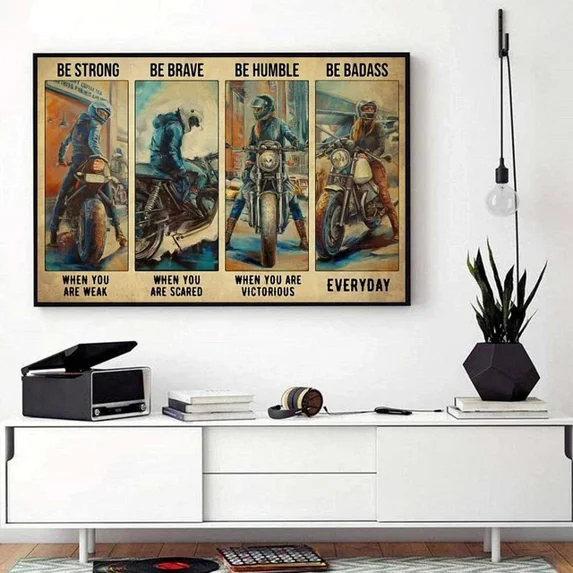 Kna Prints - Poster Biker Girl Be Badass Everyday Horizontal Poster ...