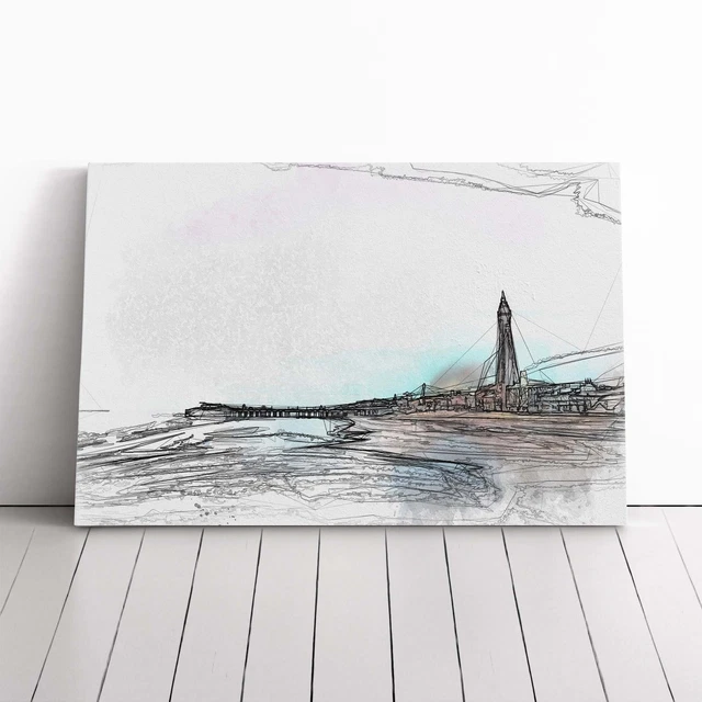 Kna Prints - Poster Blackpool Tower & Beach In Abstract Landscape ...