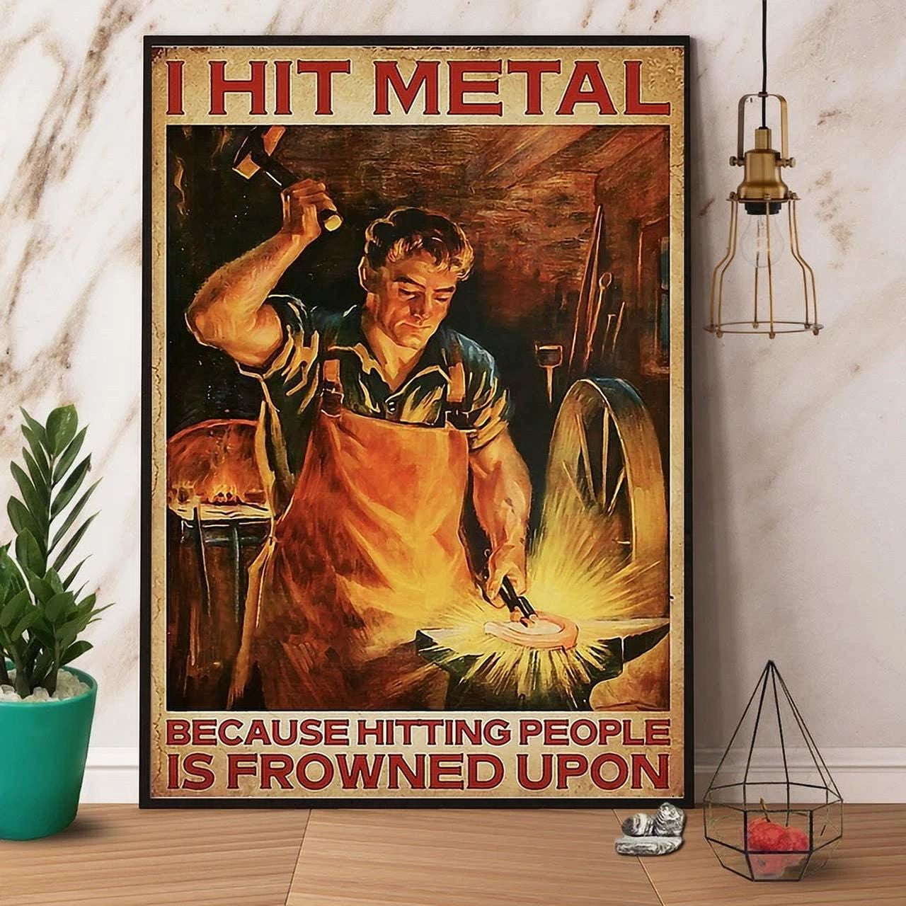 Kna Prints - Poster Blacksmith I Hit Mental Because Hitting People Is ...