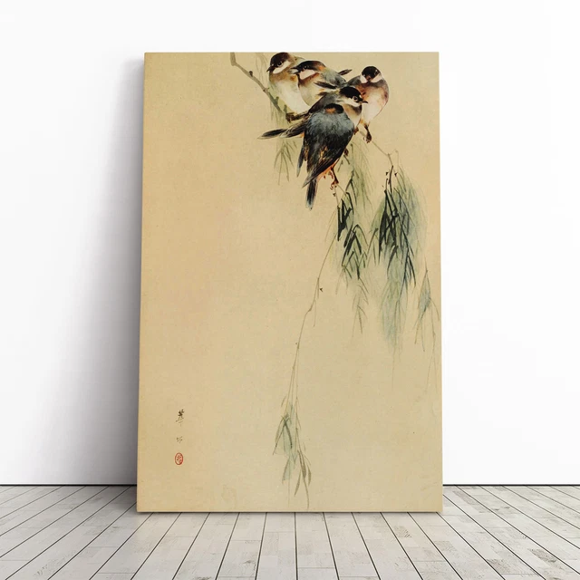 Kna Prints - Poster Blue Finches Birds Japanese Oriental Art Picture ...