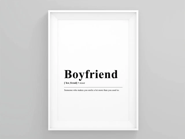 Kna Prints - Poster Boyfriend Definition Frame Scandi Art New Home Gift ...