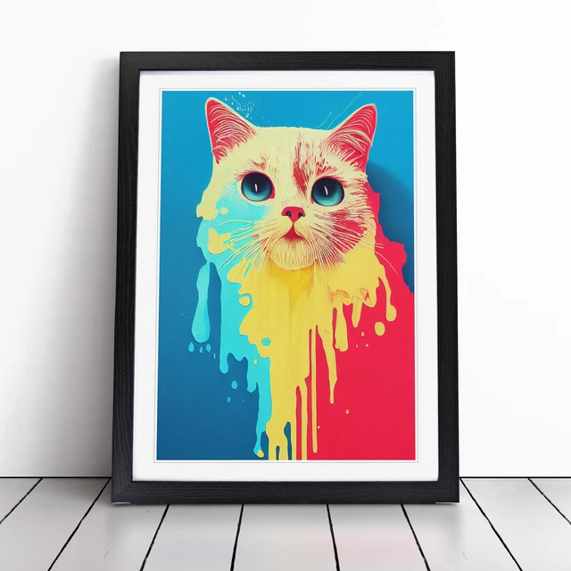 Kna Prints - Poster Cat In Paint No.6 Picture Poster Home Decor ...