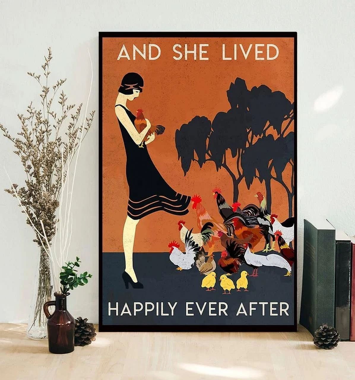 Kna Prints - Poster Chicken Girl And She Lived Happily Ever After ...