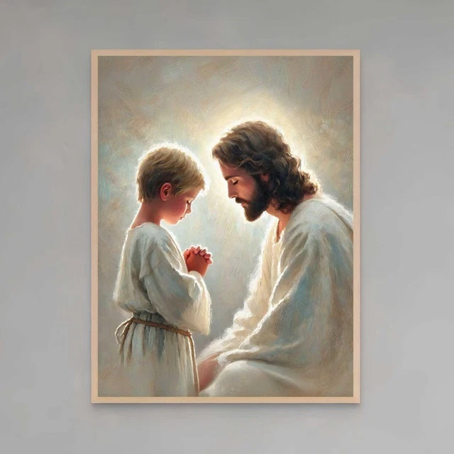 Kna Prints - Poster Christ With Boy Christian Wall Art Christ With Kids ...