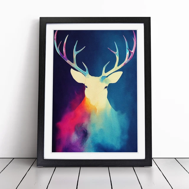 Kna Prints - Poster Colourful Stag Art No.3 Abstract Picture Poster ...
