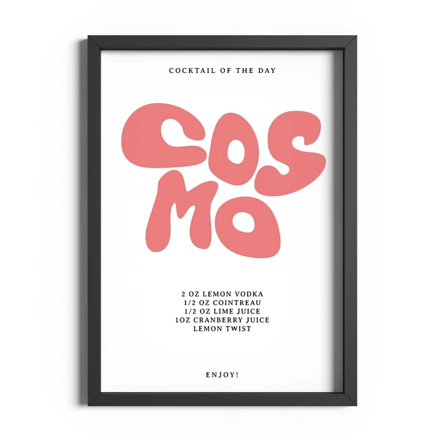 Kna Prints - Poster Cosmo Cocktail Cosmopolitan Recipe Poster Kitchen ...