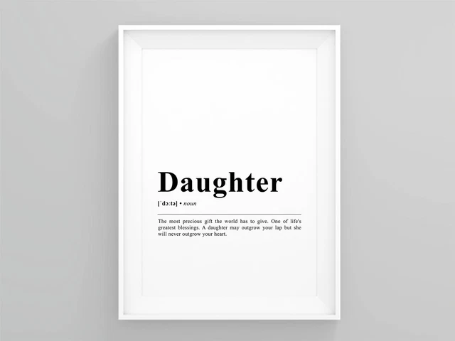 Kna Prints - Poster Daughter Definition Frame Home Funny Print Modern ...