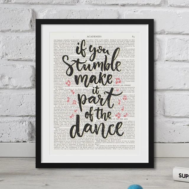 Kna Prints - Poster Dictionary Art Print If You Stumble Quote Book Page ...