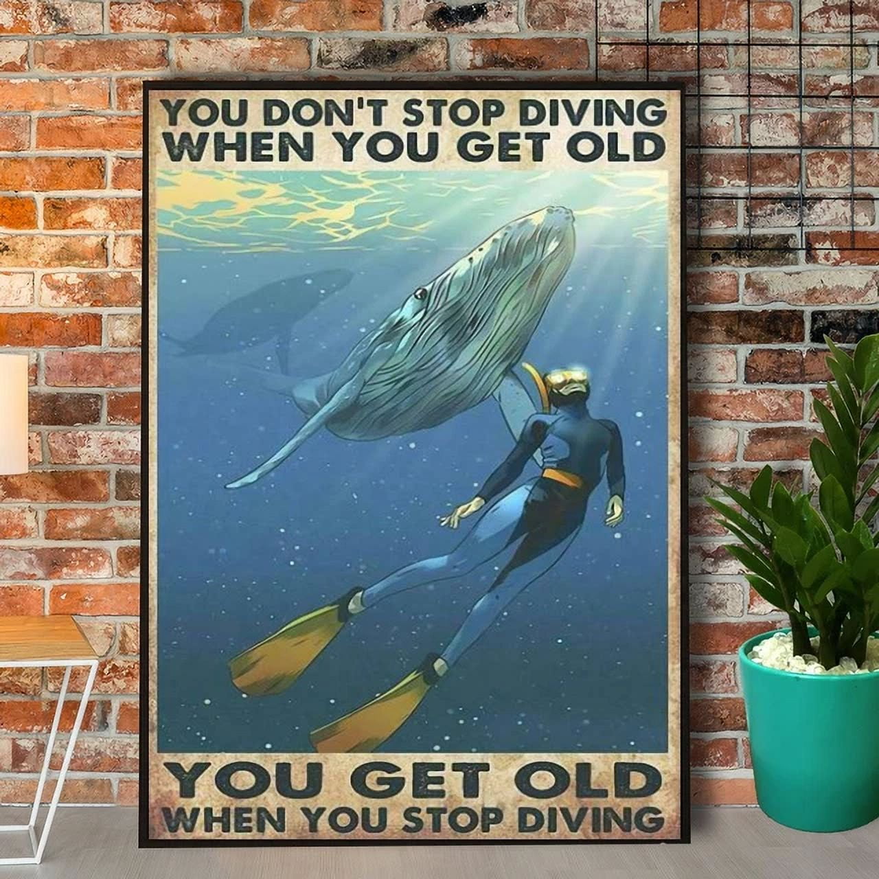 Kna Prints - Poster Diving You Dont Stop Diving When You Get Old ...