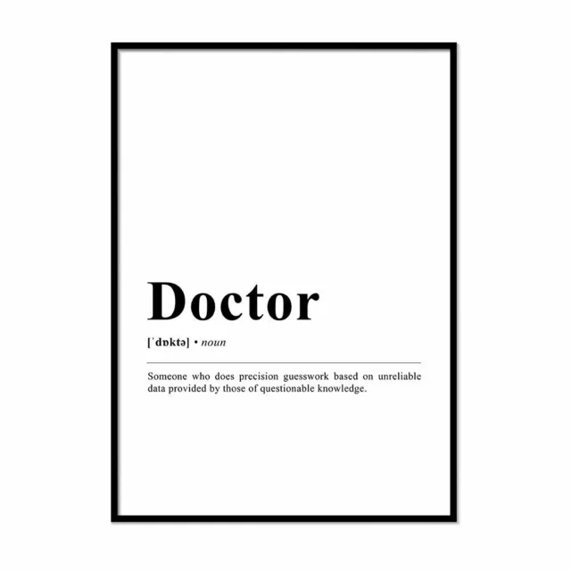 Kna Prints - Poster Doctor Dictionary Definition Funny Art Quote Print ...