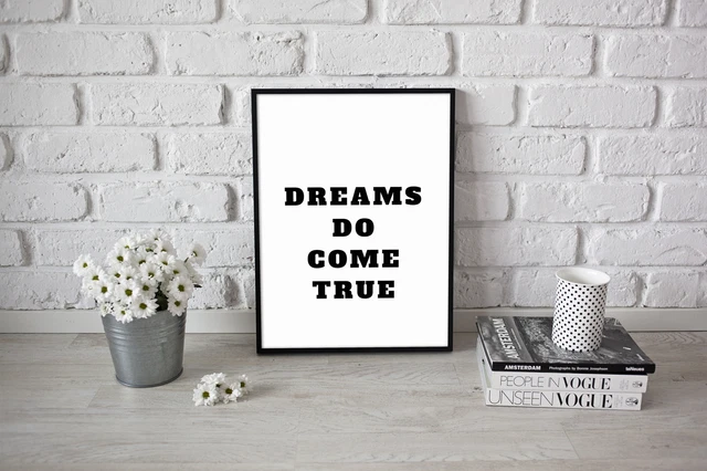Kna Prints - Poster Dreams Do Come True Poster Decorative Motivational ...
