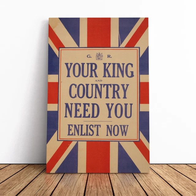 Kna Prints - Poster Enlist Now Vintage War Picture Decor Living Room ...