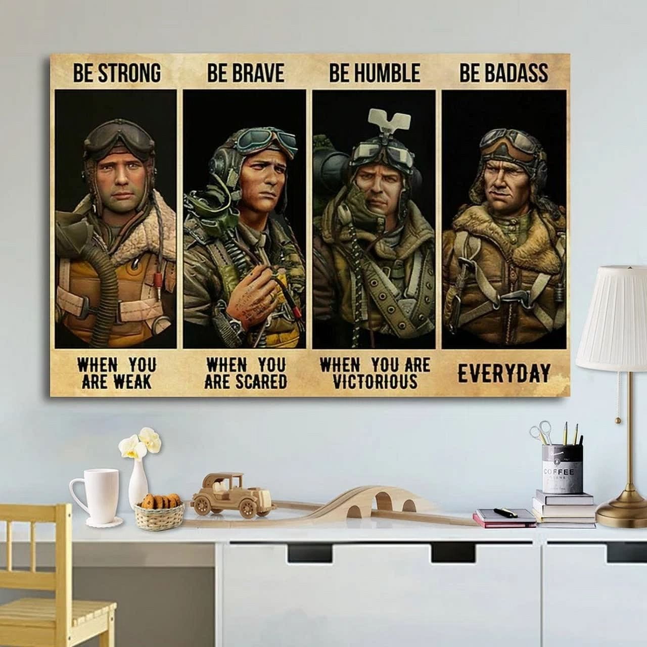 Kna Prints - Poster Fighter Pilot Be Strong When You Are Weak Be Badass ...