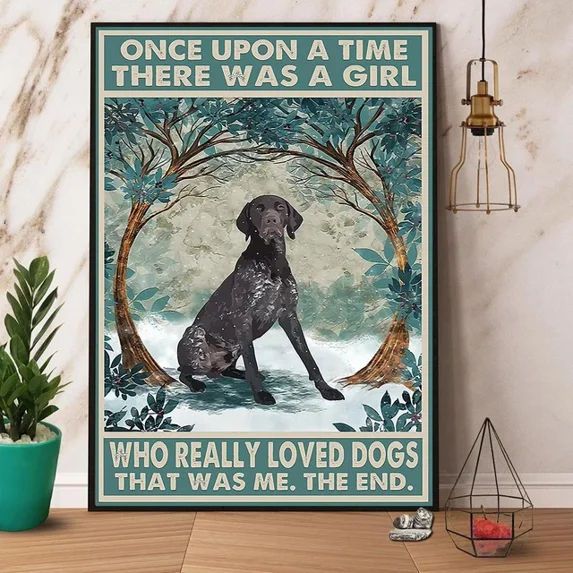 Kna Prints - Poster German Shorthaired Pointer A Girl Loved Dogs Paper ...