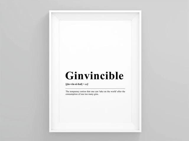 Kna Prints - Poster Ginvincible Definition Frame Minimalist Wall Art ...
