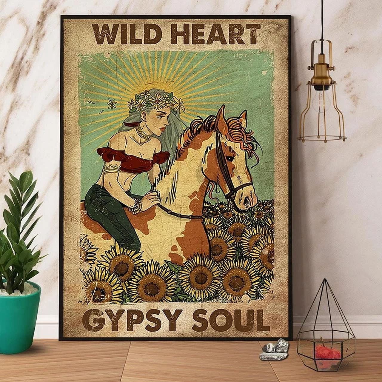 Kna Prints - Poster Girl Riding Horse Wild Heart Gypsy Soul Paper ...