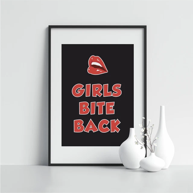 Kna Prints - Poster Girls Bite Back New Home Décor Typography Poster ...