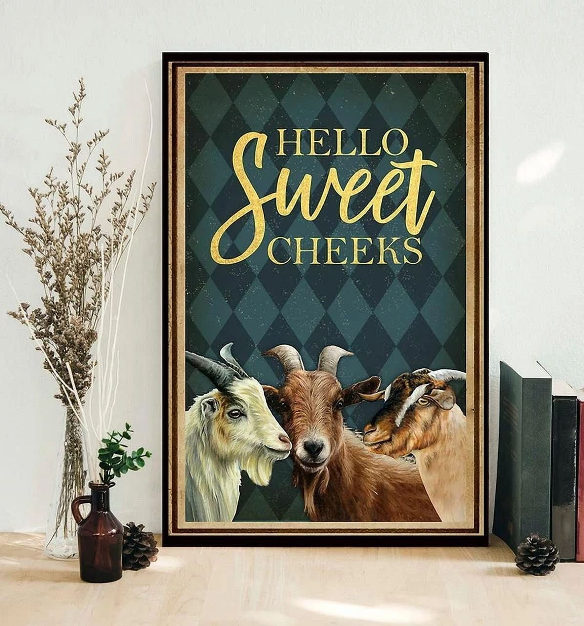 Kna Prints - Poster Goat Hello Sweet Cheeks Poster Poster, UNFRAMED ...
