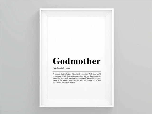 Kna Prints - Poster Godmother Definition Frame Quote Print Large Poster ...