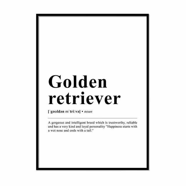 Kna Prints - Poster Golden Retriever Dictionary Definition Quote Print ...