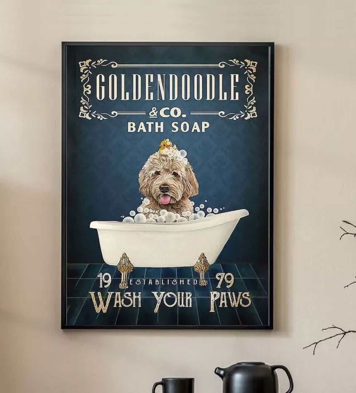 Kna Prints - Poster Goldendoodle Co Bath Soap Wash Your Paw Poster ...