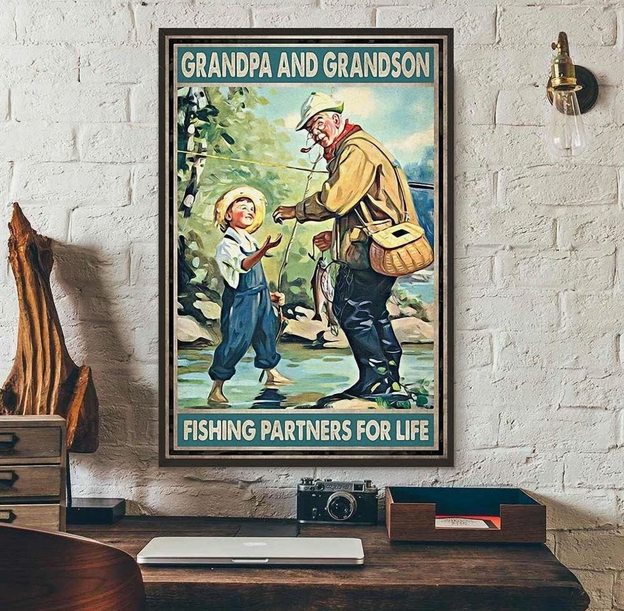 Kna Prints - Poster Grandpa And Grandson Fishing Partners For Life ...