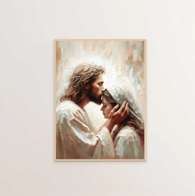 Kna Prints - Poster His Love, Christian Art, Jesus Kissing Woman, Jesus ...