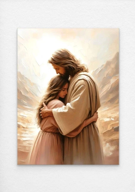 Kna Prints - Poster Hug Of Love, Christian Wall Art, Jesus Hugging ...