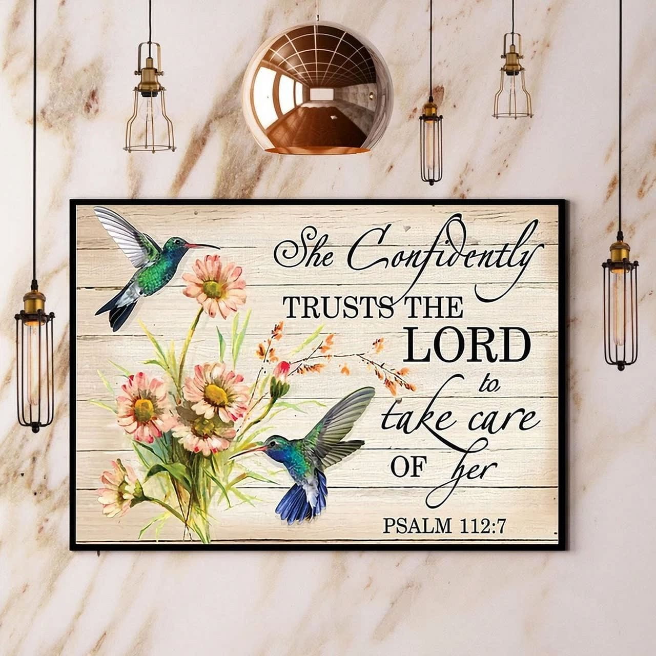 Kna Prints - Poster Hummingbird She Confidently Trusts The Lord Paper ...