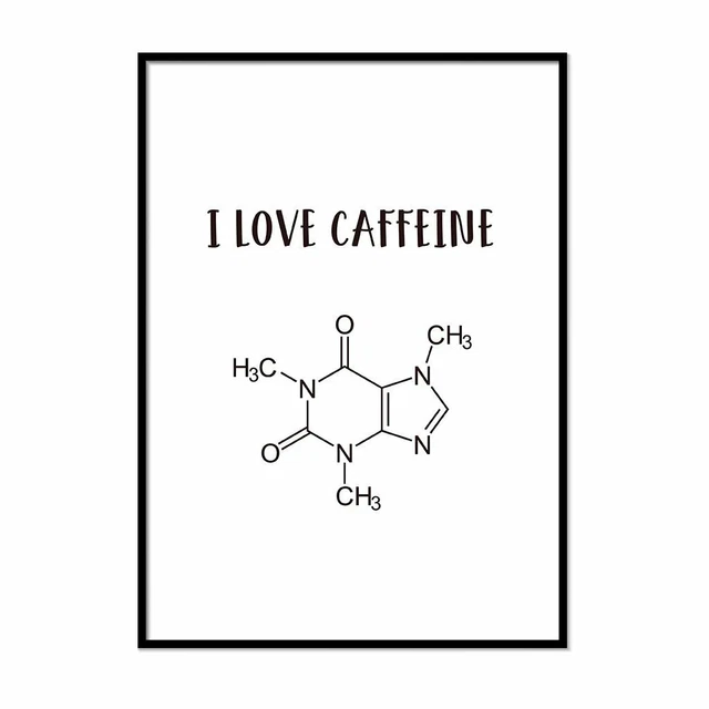 Kna Prints - Poster I Love Caffeine Kitchen Art Kitchen Décor Quote ...