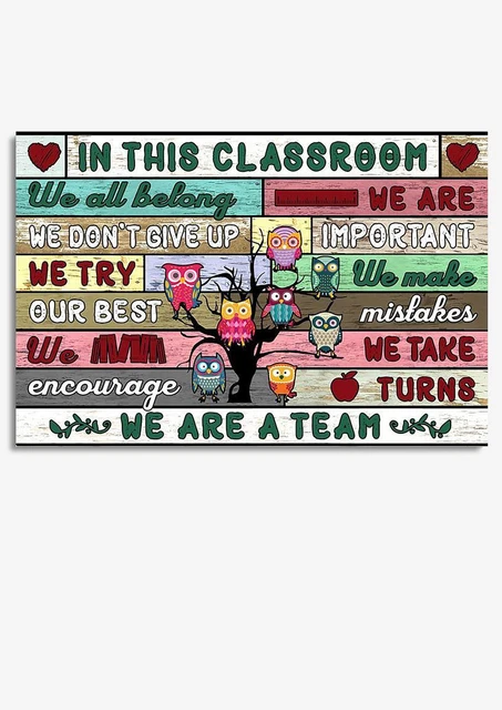 Kna Prints - Poster In This Classroom We'Re A Team Motivation Quote ...