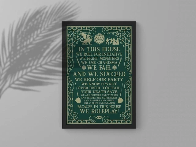 Kna Prints - Poster In This House We Roll For Initiative Poster ...