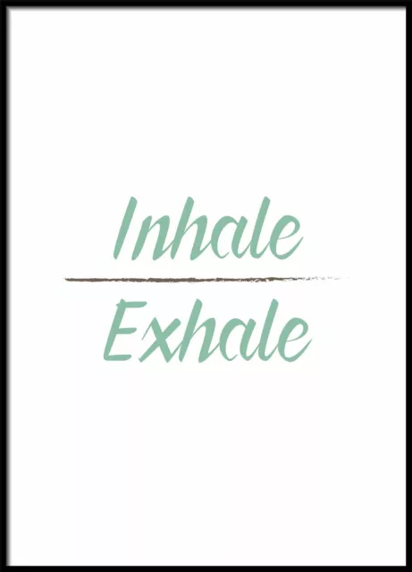 Kna Prints - Poster Inhale Exhale, Classroom Poster, Kitchen Art Decor ...