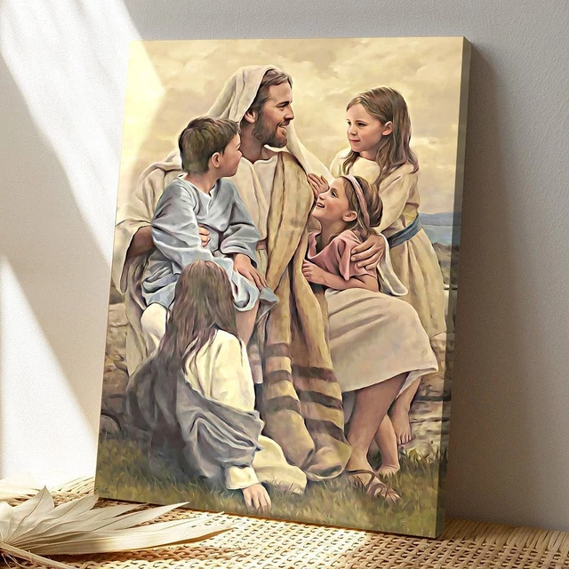 Kna Prints - Poster Jesus And The Kids - Jesus Poster Painting ...
