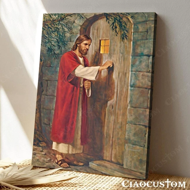 Kna Prints - Poster Jesus Knocking On The Door - Jesus Poster Painting ...