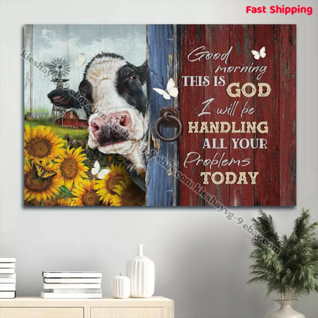 Kna Prints - Poster Jesus Poster Amazing Dairy Cow, Sunflower Garden ...