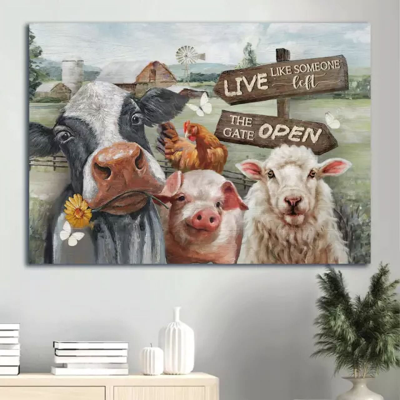 Kna Prints - Poster Jesus Poster - Beautiful Dairy Cow, White Lamb ...