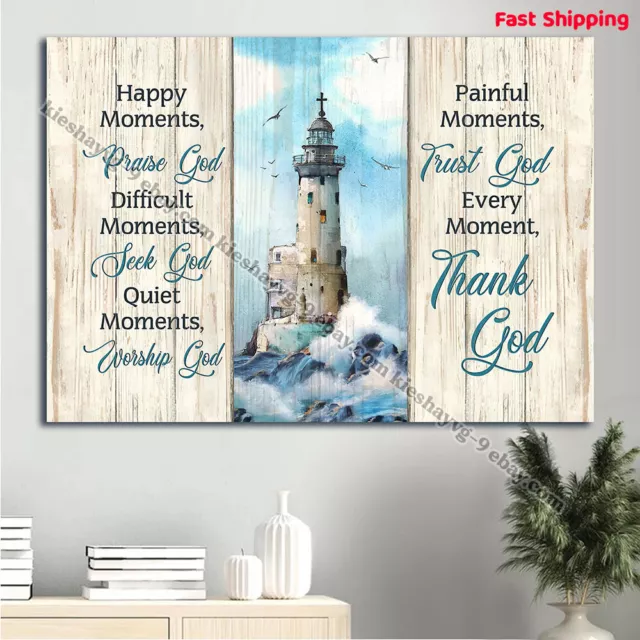 Kna Prints - Poster Jesus Poster - Christ Lighthouse, Beach Painting ...